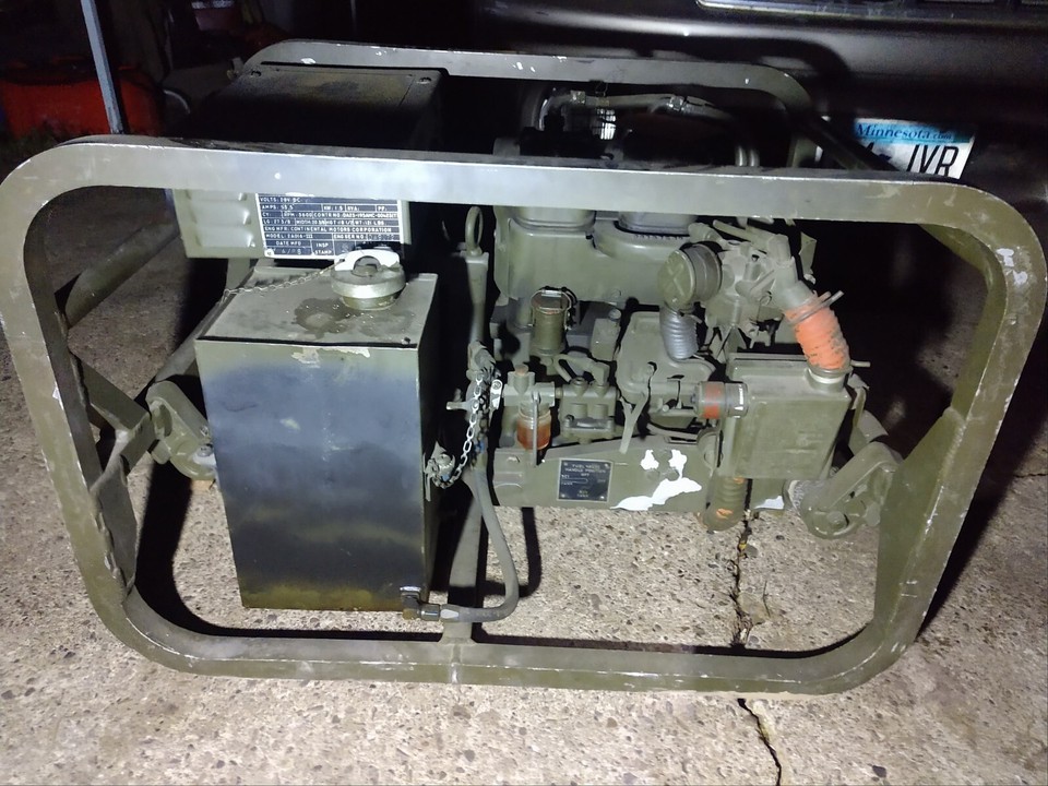 GENERATOR MILITARY MEP 025A 1.5 KW 2 Cylinder Mint 28V Runs Great 1968 ...