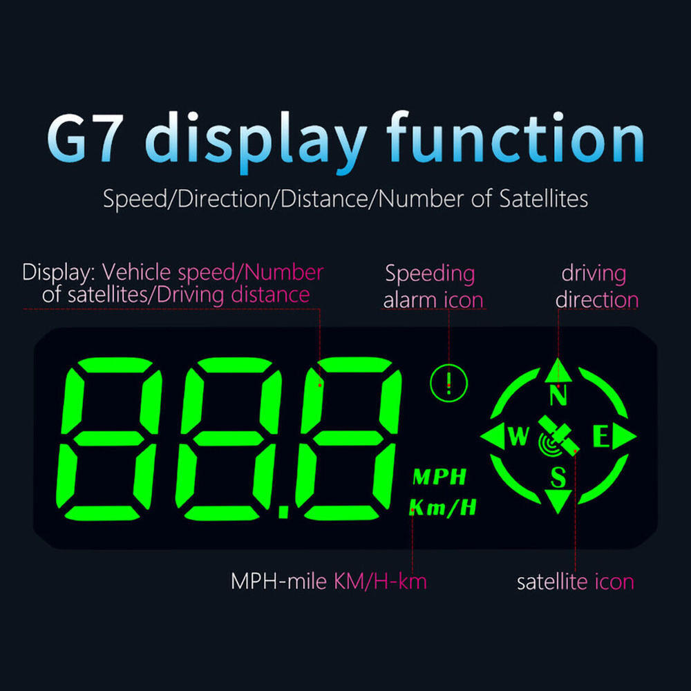 Universal Car HUD GPS Head Up Display Speedometer Odometer Speed ...