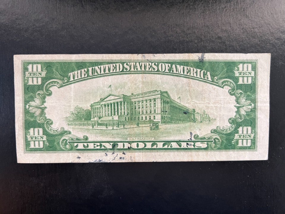 1934 Ten Dollar Bill Green Seal SF Federal Reserve Note | eBay