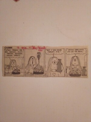 Cathy Comic Strip Signed By Cathy Guisewite Rare Black And White Dated ...
