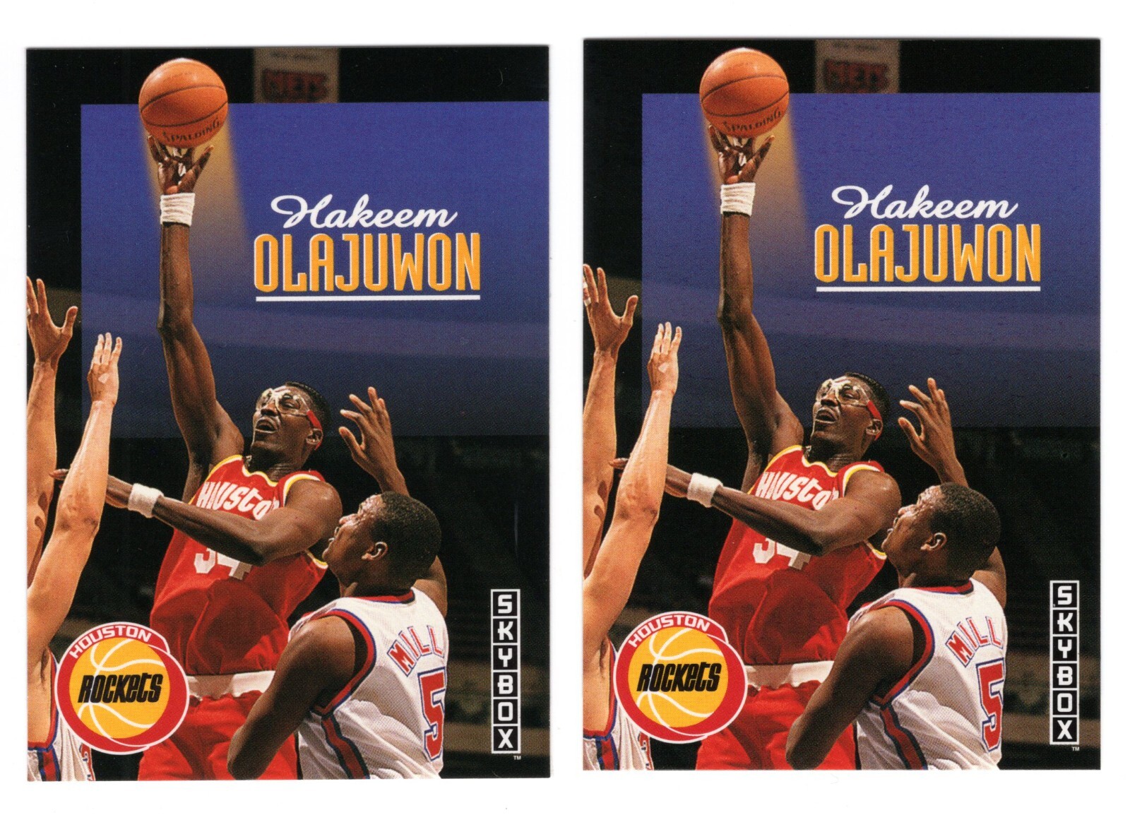 (2) 1992-93 SKYBOX HAKEEM OLAJUWON CARD #90 LOT **NM-MT** HOUSTON ...