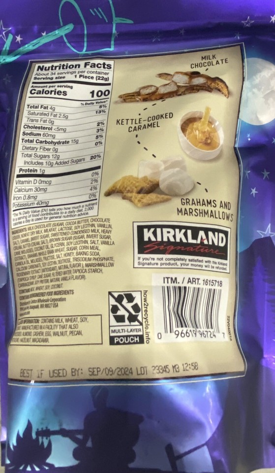 Kirkland Signature Caramel S'mores Clusters Kosher Kettle Cooked 26.3 ...