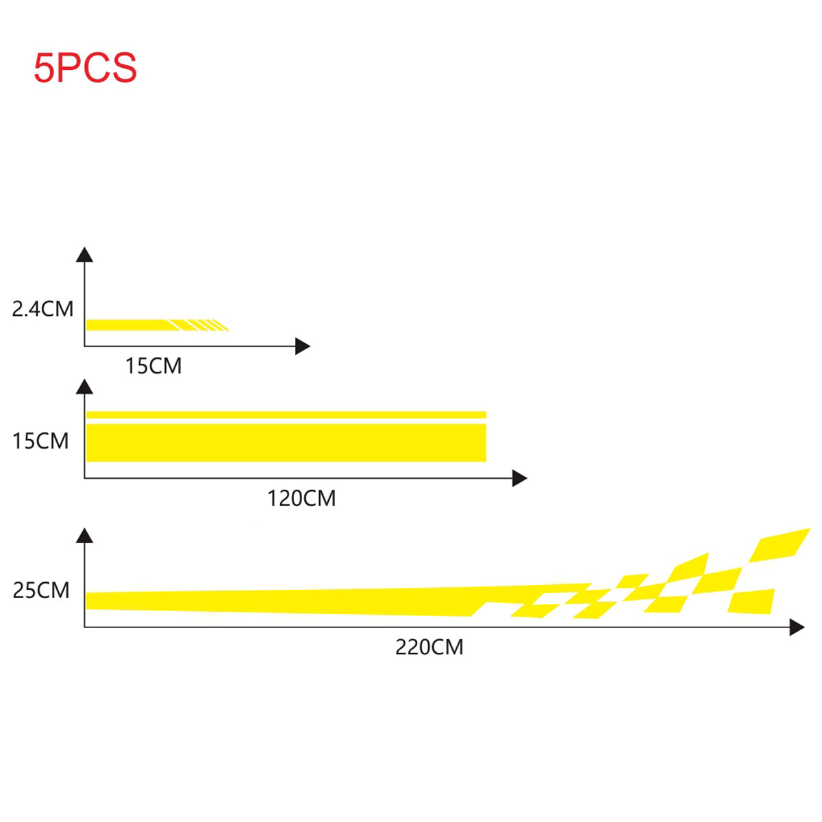 5PCS For Car Racing Long Stripe Sticker Side Body Vinyl Decal Stickers ...