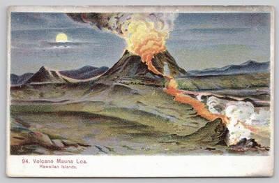 HI Volcano Mauna Loa, Erupting, Lava Flow, Moon, DB Unp Private Mailing ...