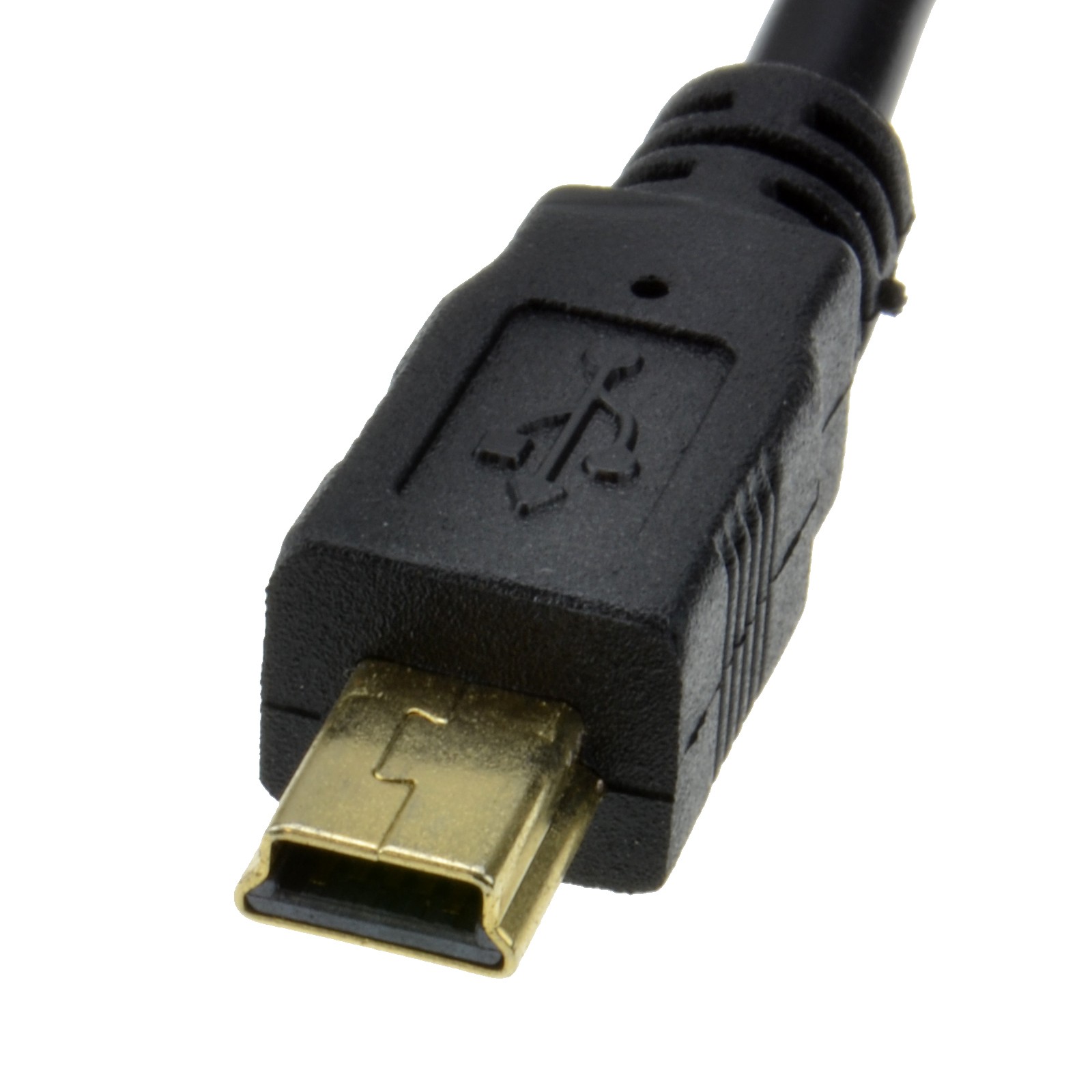 15cm 0.15m GOLD USB Mini 2.0 Hi-Speed A to mini-B 5 pin Cable Power ...