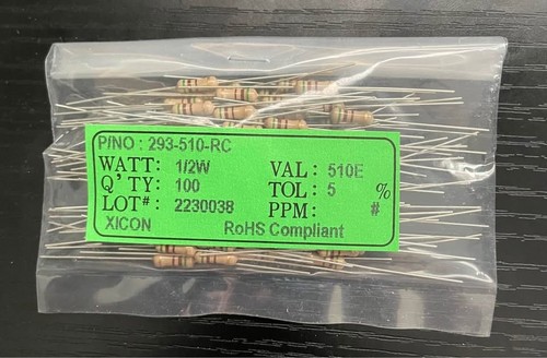 510 ohm 1/2W carbon film resistor (100 PCs). | eBay
