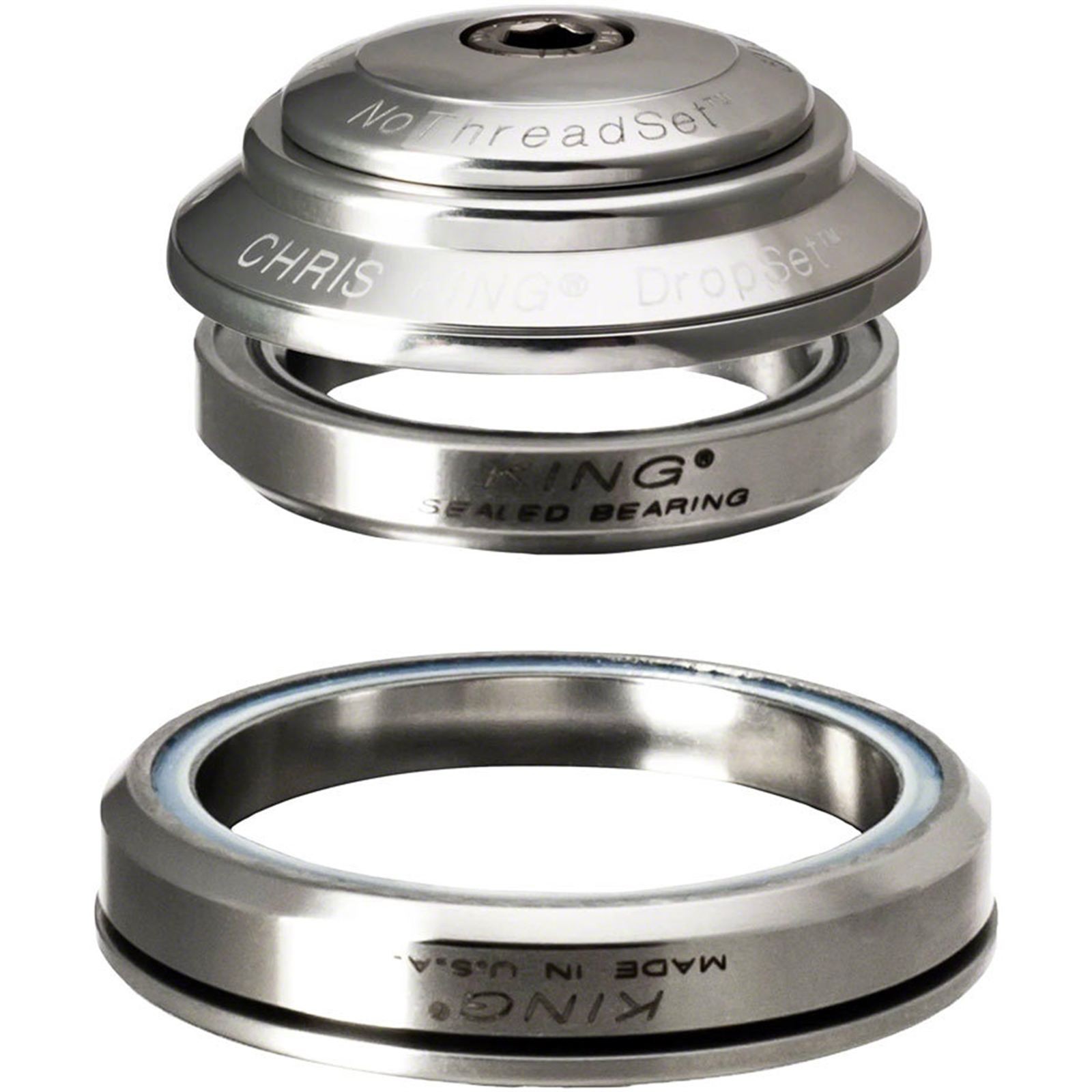 Chris King DropSet 3 Headset - 1-1/8 - 1.5", 41/52mm, 36 Deg, Silver ...