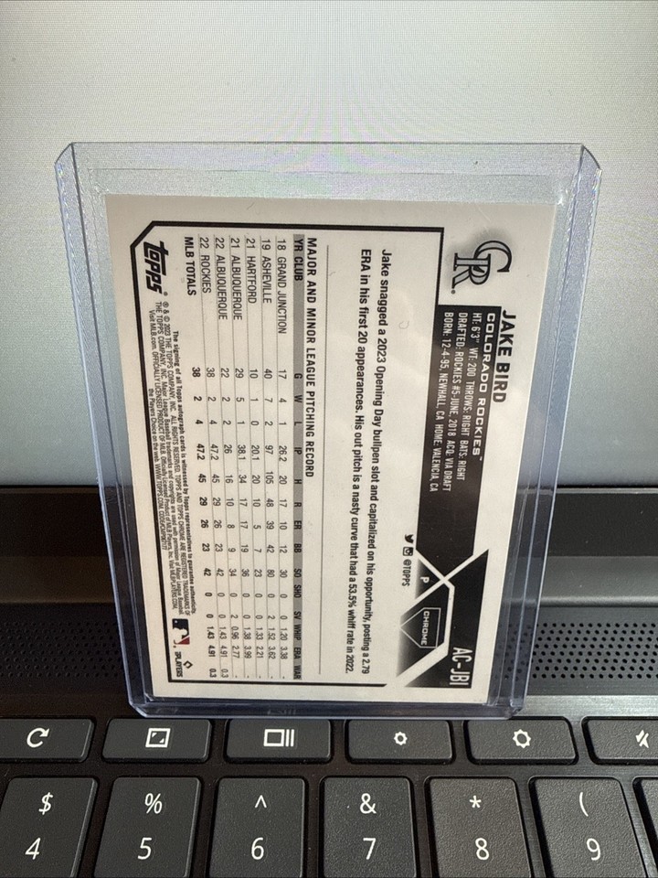 2023 Topps Chrome Update Series - Autographs Jake Bird #AC-JBI (AU, RC ...