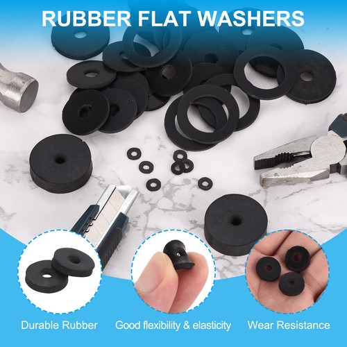 50Pcs M4 Rubber Flat Washers 4x13.8x3mm Sealing Spacer Gasket Ring ...