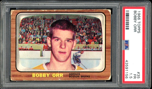 1966-1967 Topps Bobby Orr Rookie Bruins Card #35 RC - Certified PSA 1.5 ...