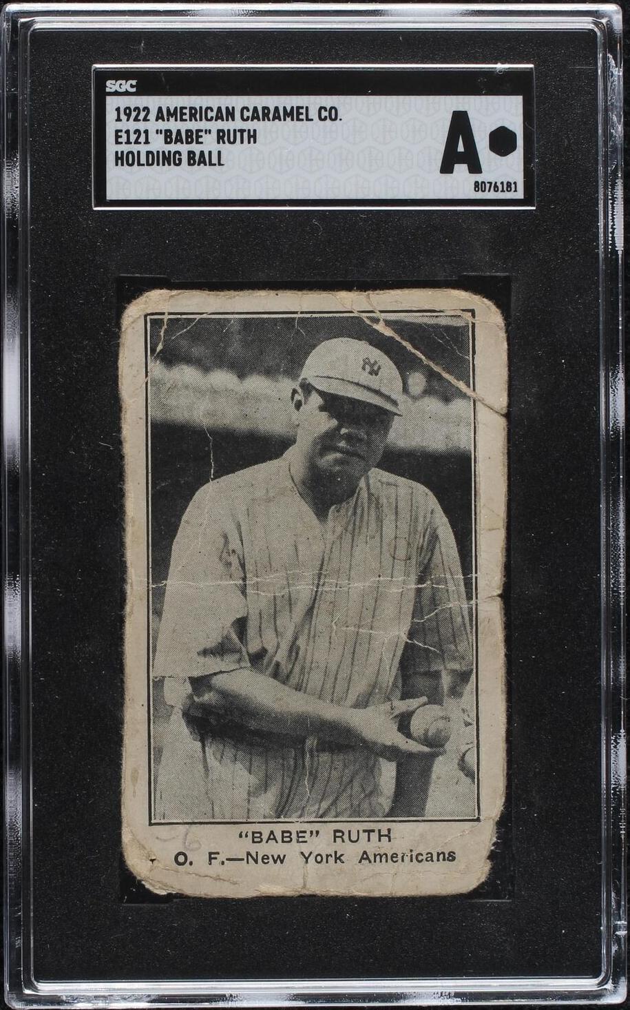 1922 American Caramel Series of 120 - E121 Babe Ruth Holding Ball for ...