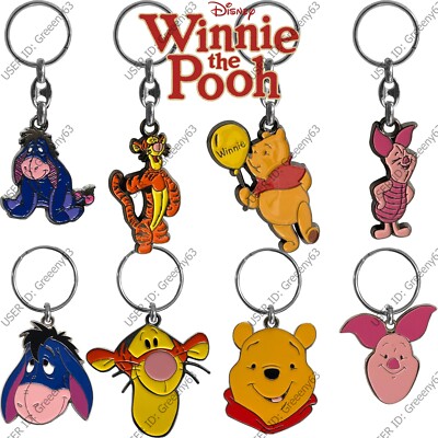 Disney Winnie The Pooh Licensed Metal Key Rings Pooh Eeyore Piglet And ...