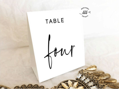 White Wedding Table Numbers 1 to 10 Tent Style Table Decorations ...