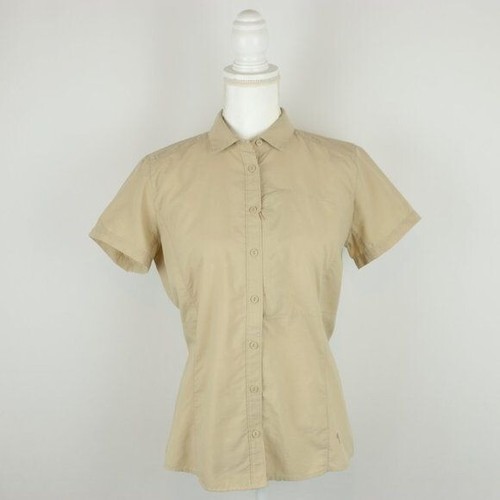 Mountain Hardwear Women's Size 6 Tan Quick Dry Short Sleeve Button Up Shirt | eBay