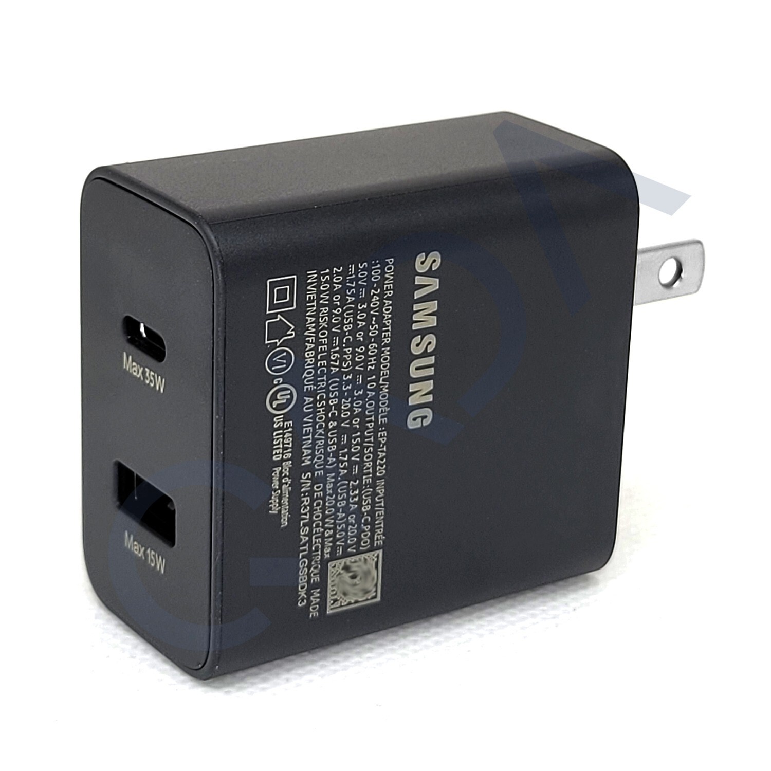 Samsung 35W Dual Port Super Fast Wall Charger USB-C Duo Power Adapter ...