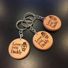 Dad Father Wooden Keyring Keychain Gifts - Engraved with heartfelt ...