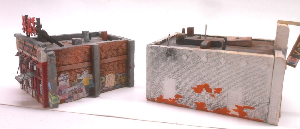 Downtown Deco HO Scale Building 2 Kit Lot Biker Bar + Restaurant Great ...