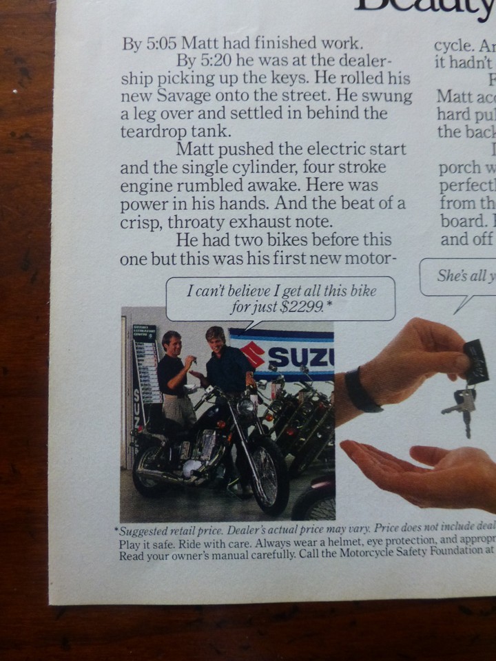 1986 1987 1988 Suzuki Savage 650 LS LS650 Boulevard S40 motorcycle ...