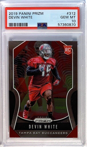 2019 Panini Prizm #312 Devin White Rookie RC (Buccaneers) PSA 10 Gem ...