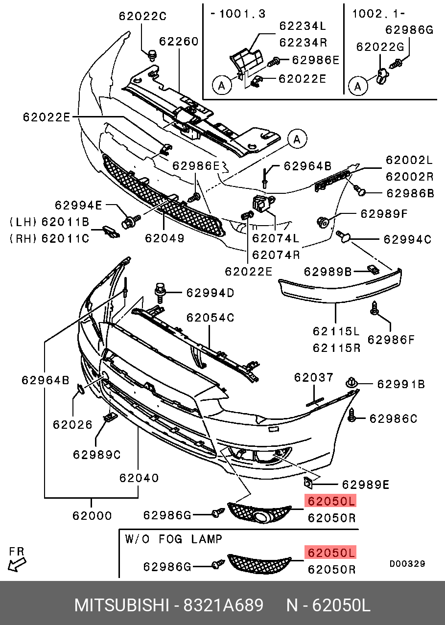 Genuine OE Protection Kit Headlamp 8321A689 for Mitsubishi 8321-A689 | eBay