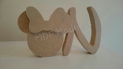 MDF CRAFT SHAPE. WOODEN DISNEY STYLE INITIAL WITH MICKEY OR MINNIE ...