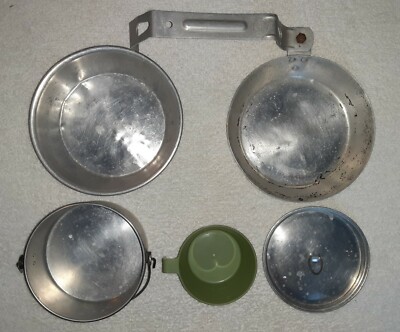 Vintage Palco Worcester Aluminum 5 piece Mess Kit camping dishes ...