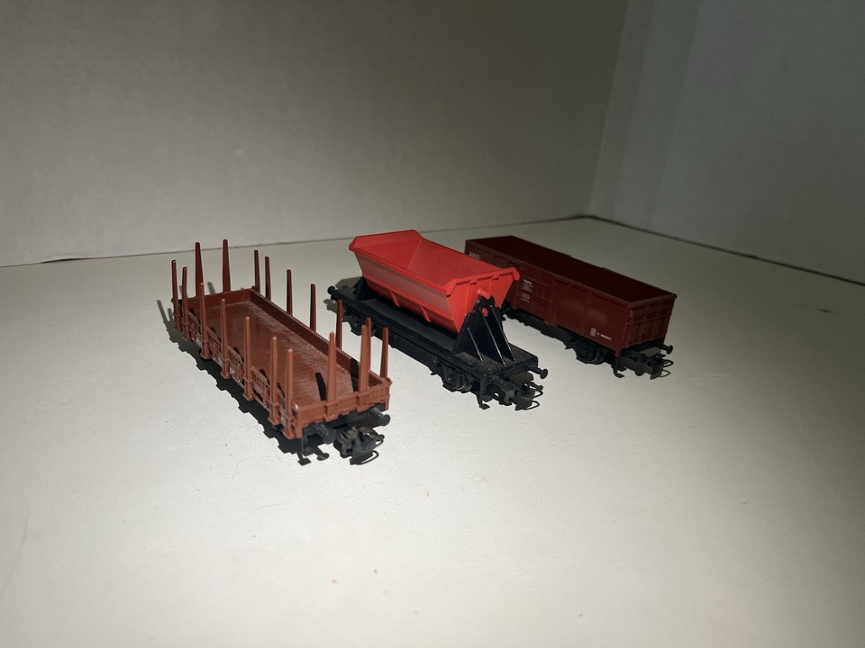 Marklin HO Scale 3 Car Lot Gondola stake side flat dump | eBay