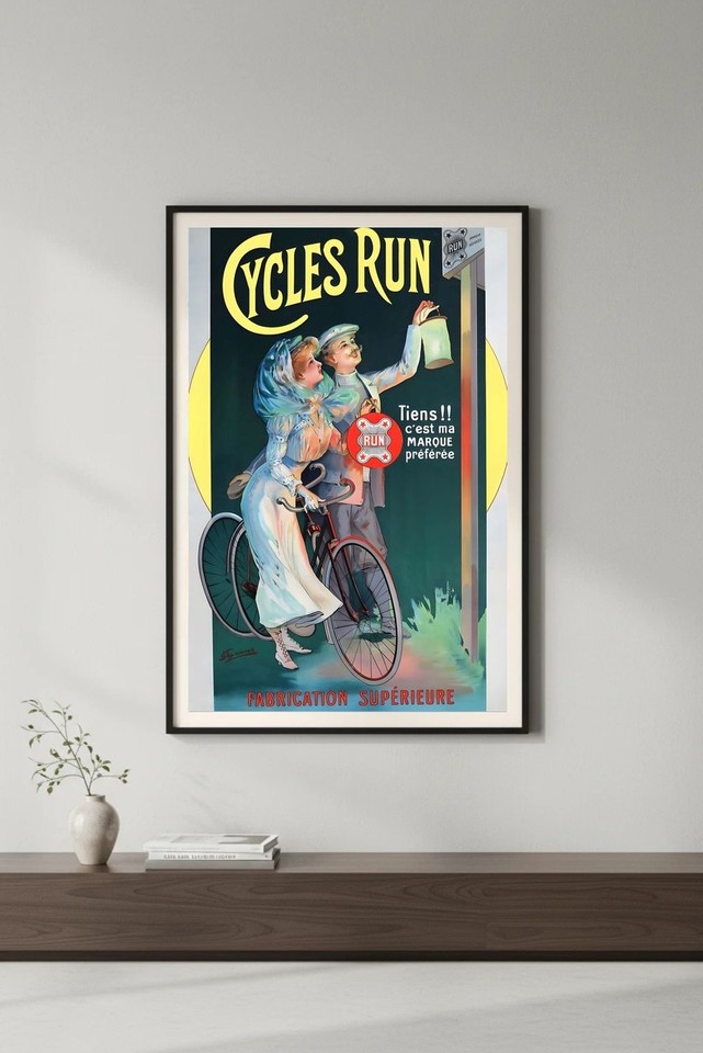 Cycles Run 🚲 Vintage Ad Poster - 24x36” - 1900s Style Hi-Res💎 Print ...