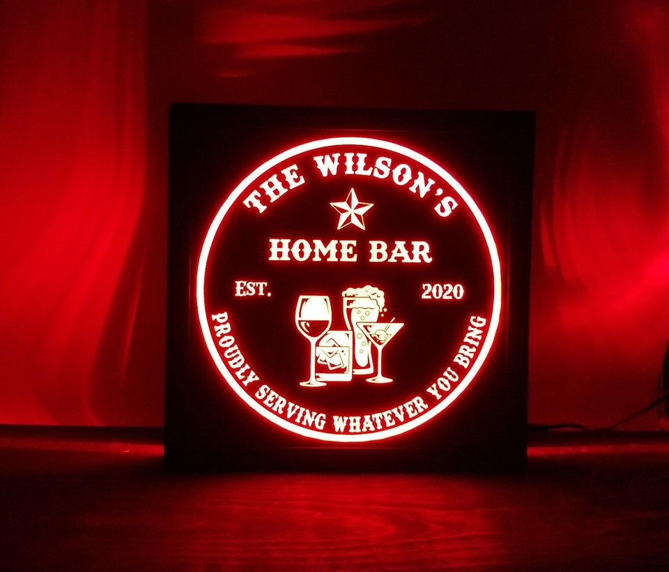 Custom Beer LED Sign Personalized, Home bar pub Sign, Lighted Sign, man ...