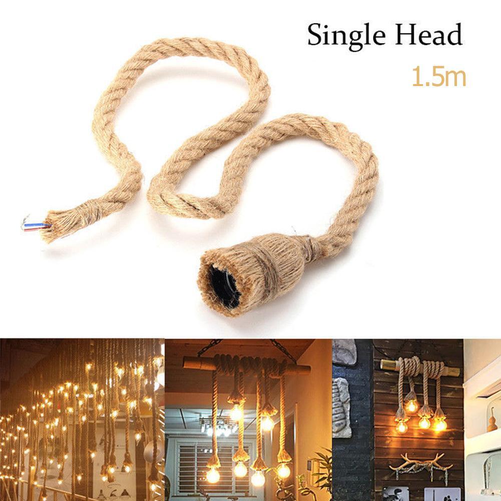 4.92ft Hemp Rope Electric Wire for DIY E27 Bulb Pendant Light (Single ...