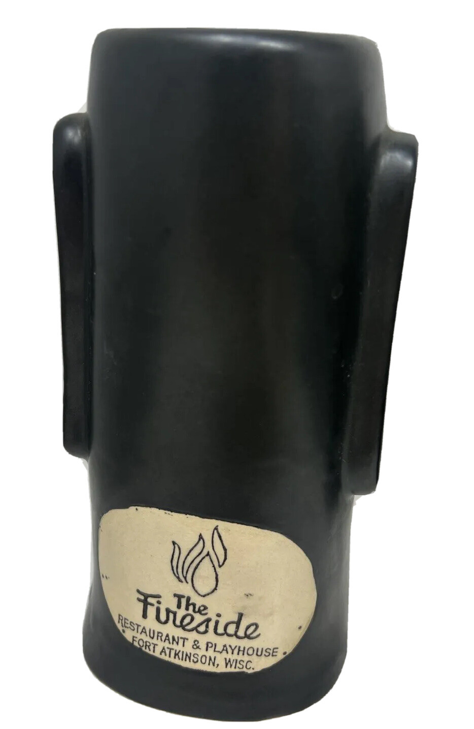 The Fireside Ft Atkinson Wisconsin Tiki Mug Cup Moai Black Matte ...