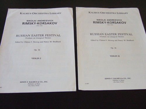 RUSSIAN EASTER FESTIVAL OVERTURE Op. 36 for VIOLIN 2 SHEET MUSIC ...
