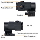 558+G45 Holographic Sight w/ 5x Magnifier Red Green Dot Holo Clone Full ...