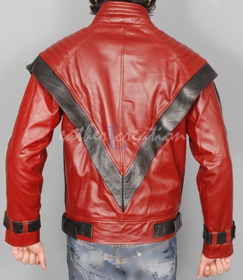 Michael Jackson Thriller MJ Red Real Leather Jacket Halloween Costume ...