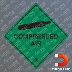 COMPRESSED AIR HAZARD WARNING SIGN MAGNETIC STICKER SAFETY NOTICE 100 X ...