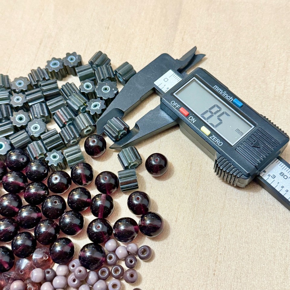 VTG to Modern Bead Soup Mix - Purple & Black Glass Cane, Faceted ...