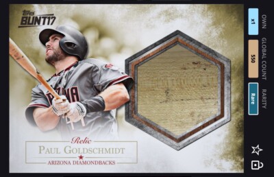 [DIGITAL CARD] TOPPS Bunt 2017 PAUL GOLDSCHMIDT, BAT RELIC SERIES ...