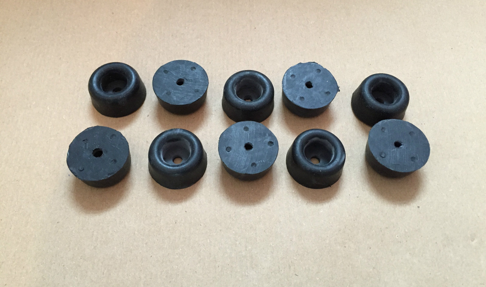 10 x Small Round Rubber Buffers Button Type Door Stop Dropside Horsebox ...