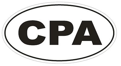 CPA Oval Bumper Sticker or Helmet Sticker D1975 Euro Certified Public ...