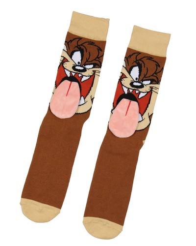 Looney Tunes Tasmanian Devil 3D Velvet Tongue Adult Costume Crew Socks ...