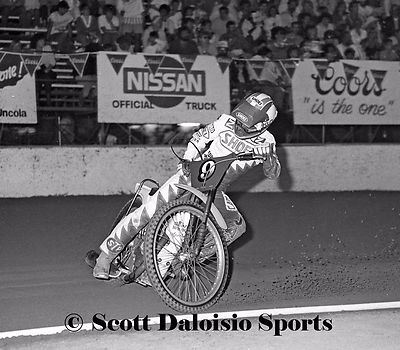1986 Mike Faria 16 X 20 Speedway Motorcycle Costa Mesa Fair Derby Photo ...