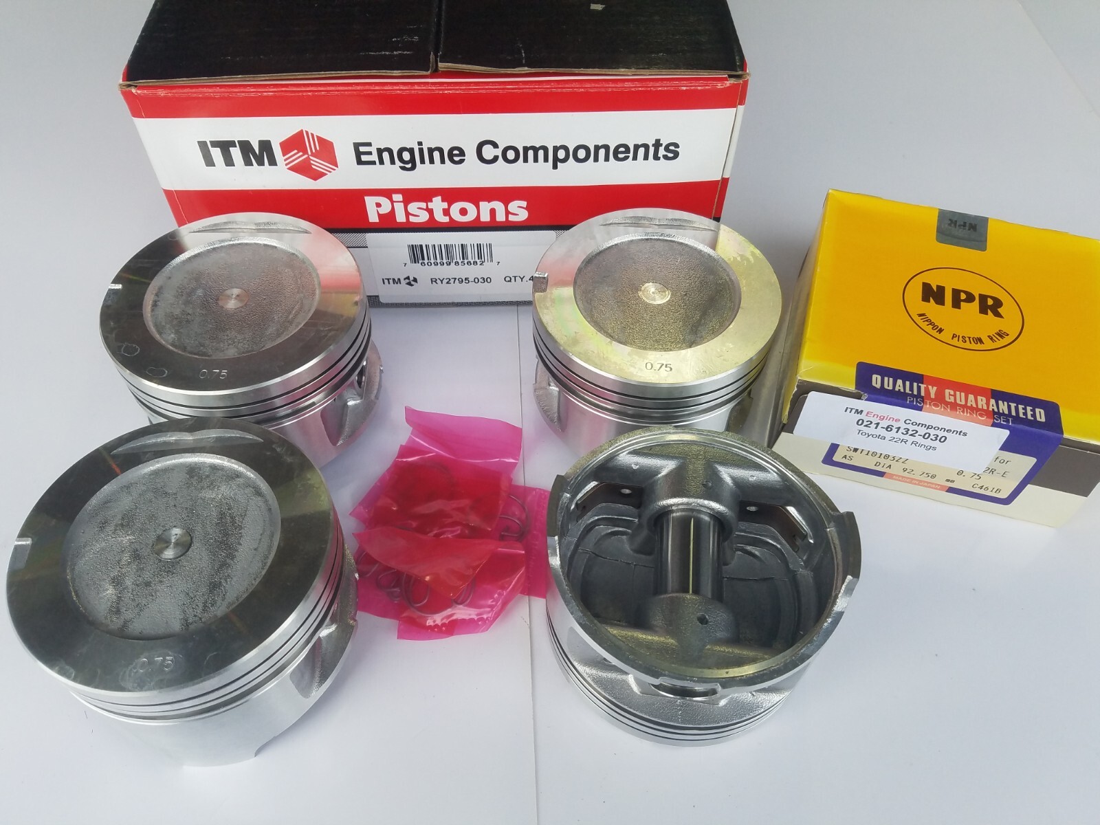Toyota 22R & 22RE & REC +.030 Oversize 85-95 Pistons & NPR OEM Rings ...