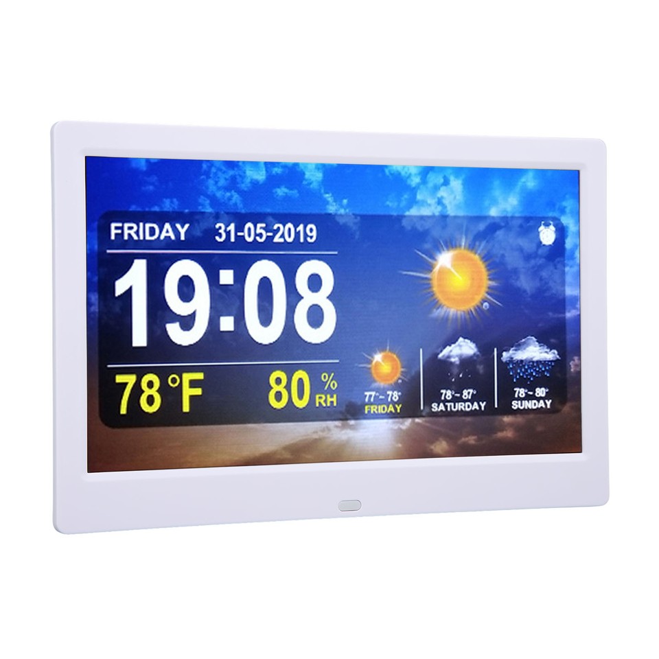 WIFI Clock 10in Date Time Temperature Humidity Color Display Alarm ...