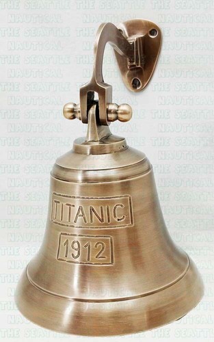 5" Brass Titanic Bell 1912 London Hanging Ship Bell Nautical Wall Décor ...