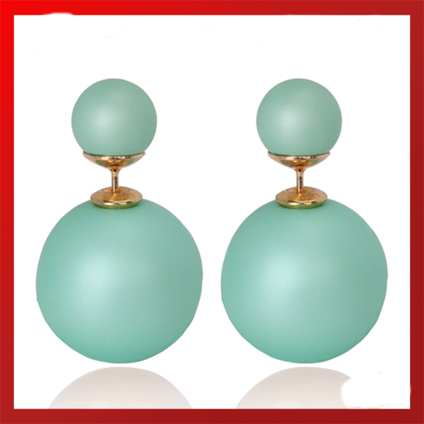 Doppel zwei Perlen Ohrringe Shamballa Strass Kristall Gold Silber ...