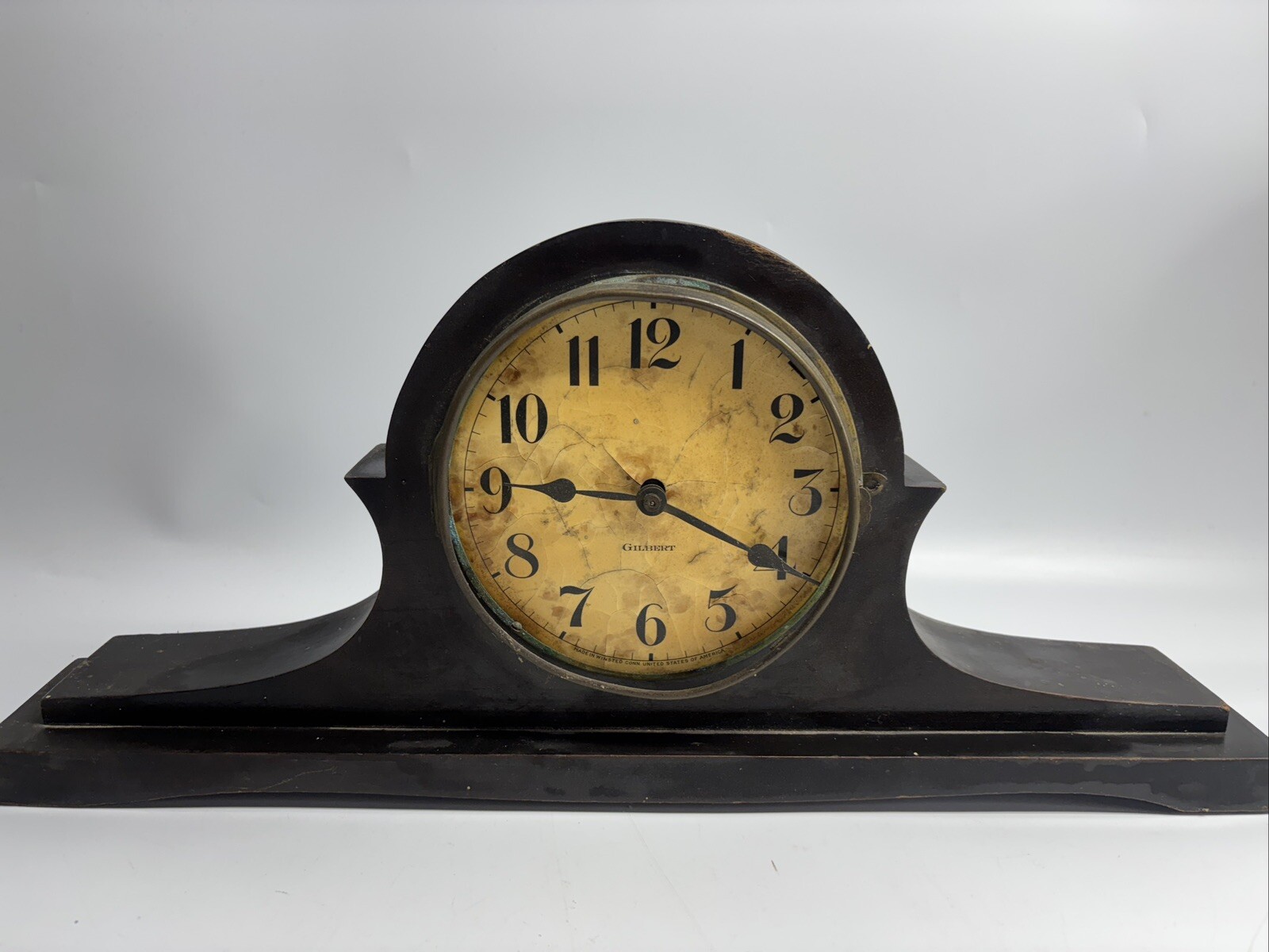 Vtg Gilbert Clock Co Wooden Mechanical Desk Mantel Clock Parts/Repair ...