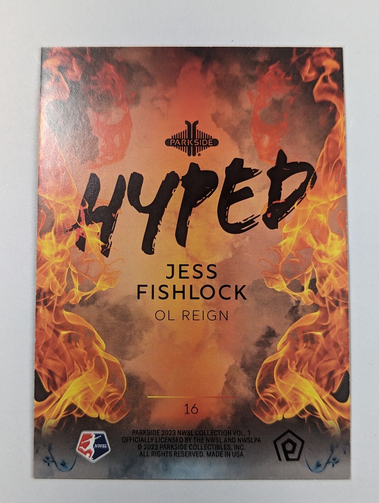 2023 Parkside NWSL Volume 1 Hyped #16 Jess Fishlock Foil Insert | eBay