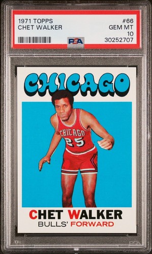 1971 Topps Basketball #66 Chet Walker HOF Bulls PSA 10 GEM MINT Pop 6 ...