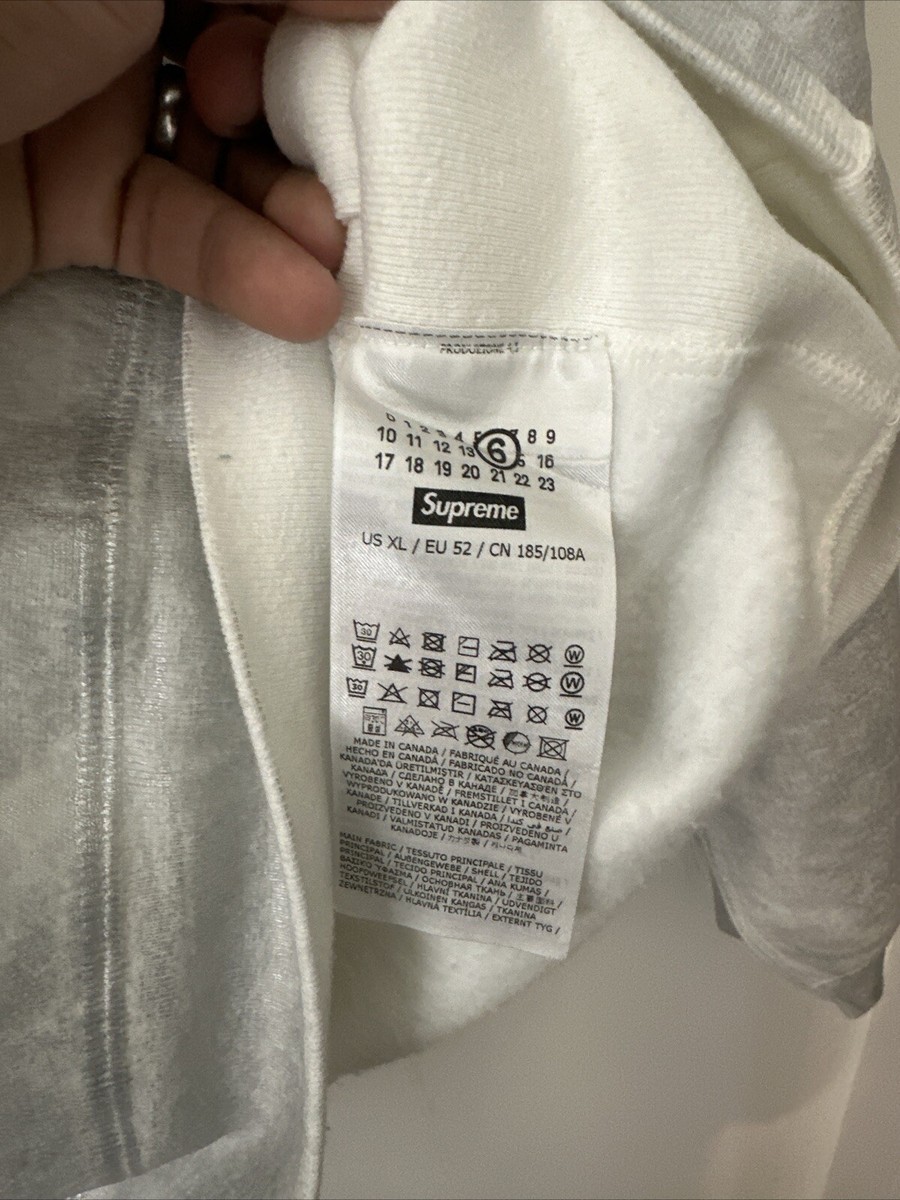 Supreme MM6 Maison Margiela Foil Box Logo Hoodie White Size Supreme MM6 Maison Margiela Foil Box Logo Hoodie White Size