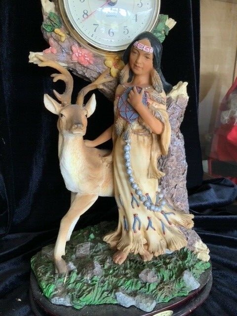 Rubg’s Collection Crosa Battery Mantle Clock Buck Deer Maiden Works ...